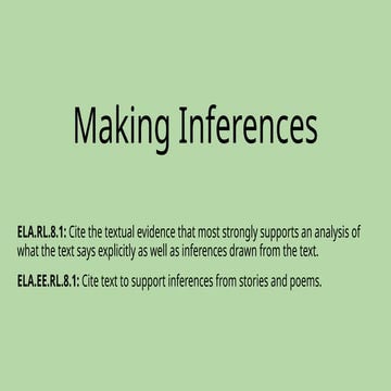 Making inferences. A reading lesson for special education middle ...