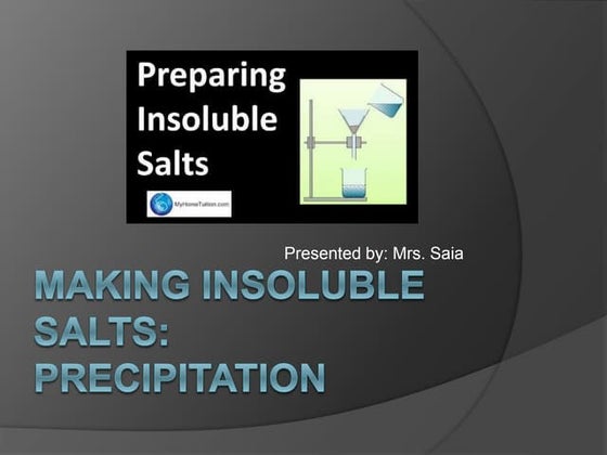 8.3 preparation of salts | PDF | Chemistry | Science