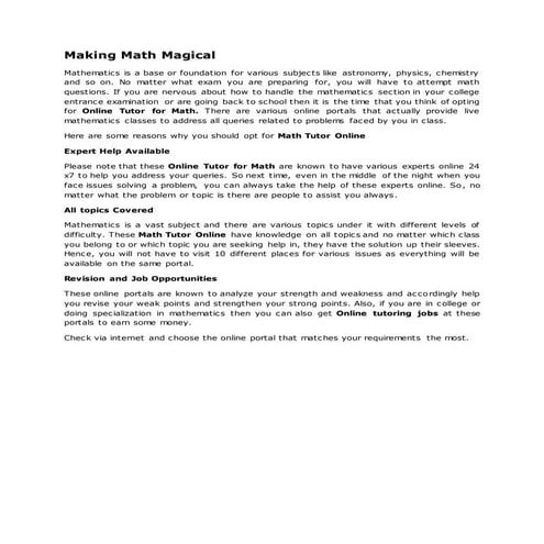 Making math magical | DOCX