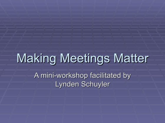 Focused meetings | PPT