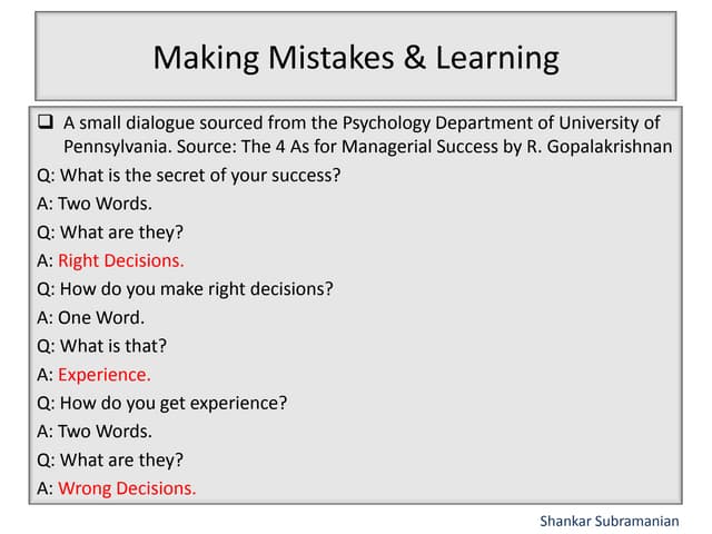 Making mistakes & learning | PPT Making mistakes & learning | PPT