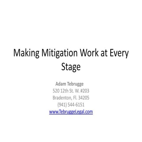 Making Mitigation Work at Every Stage of the Case | PPTX