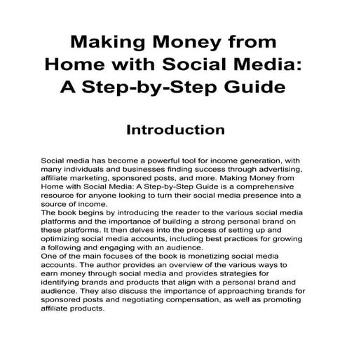 how to make money on social media platforms!!?? | PDF