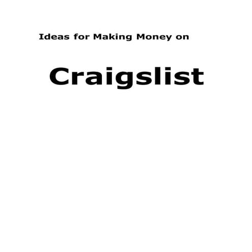 Posting Your Ad To Craigs List | PPT