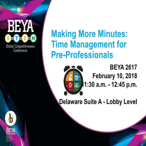 Making More Minutes – Time Management for Pre-Professionals | PPTX