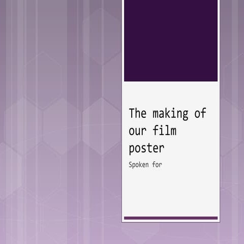The making of our film poster | PPT