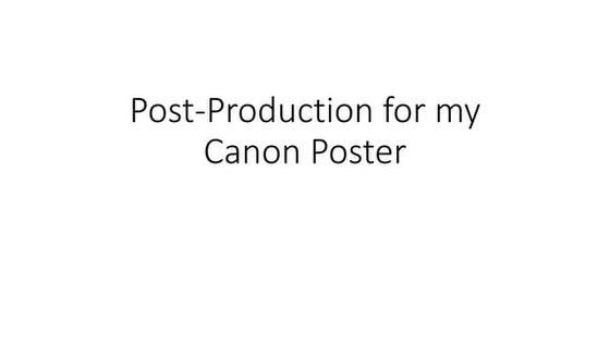 Poster Post Production Diary | DOCX