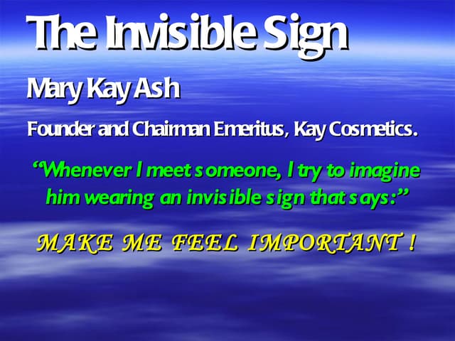 Making people feel important | PPT Making people feel important | PPT