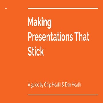 Making Presentation's That Really Stick - Marketing | PDF