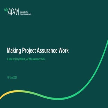 Making Project Assurance Work presentation.pdf