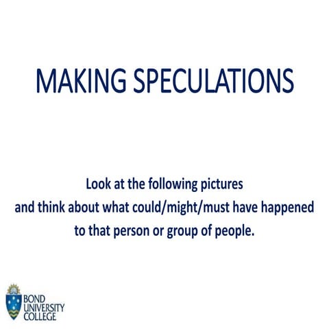 Making speculations | PPT