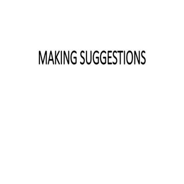 Making suggestions Powerpoint for students | PPT