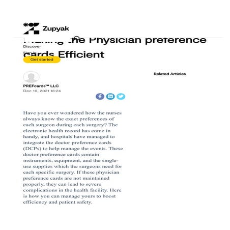 Making the physician preference cards efficient | PDF