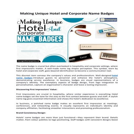 Making Unique Hotel and Corporate Name Badges.pdf