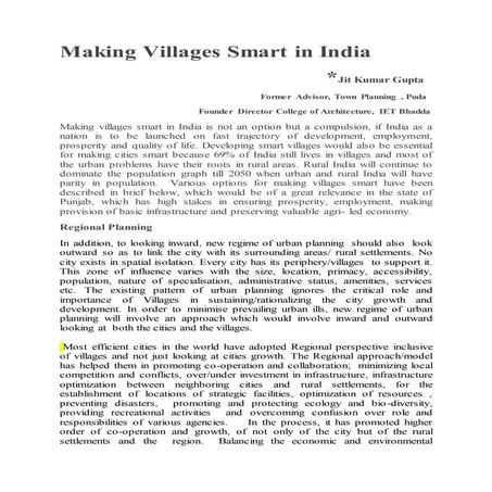 Making villages smart in india | DOCX