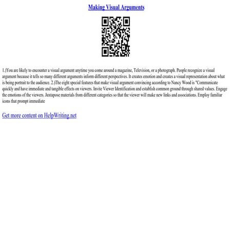 Making Visual Arguments | PPT