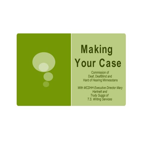 Making your case presentation | PPT