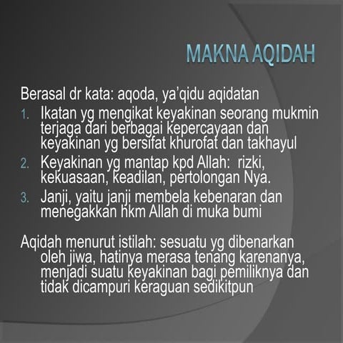 Makna aqidah | PPT