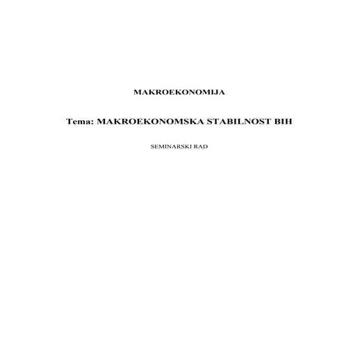 Makroekonomska stabilnost bih | DOC