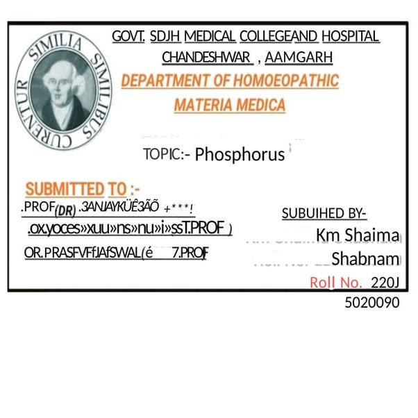 Phosphorus is the best medicine for the bjvh | PPTX