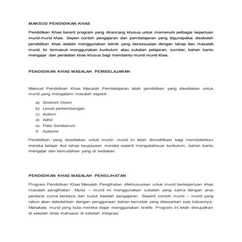 Maksud pendidikan khas | DOCX