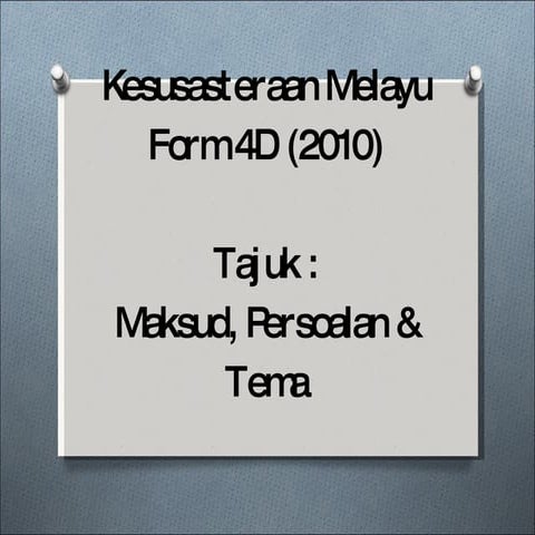 Maksud, persoalan & tema | PPT