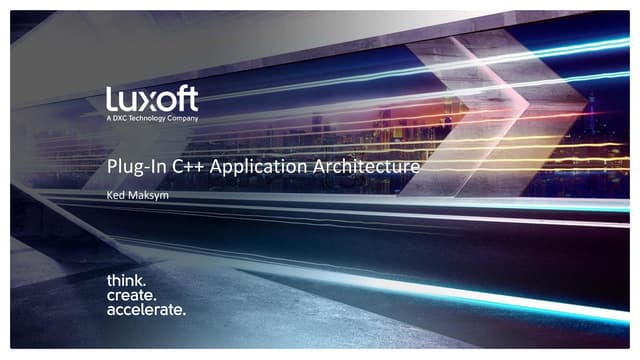 Maksym Ked Plug In C Application Architecture Ppt