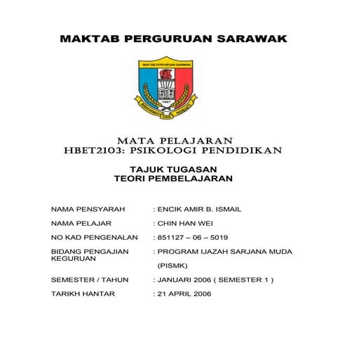Maktab Perguruan Sarawak Pdf