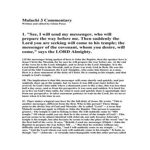 Malachi 3 commentary | PDF