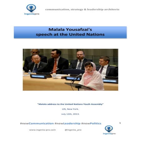 Malala Yousafzai speech at the UN | PDF