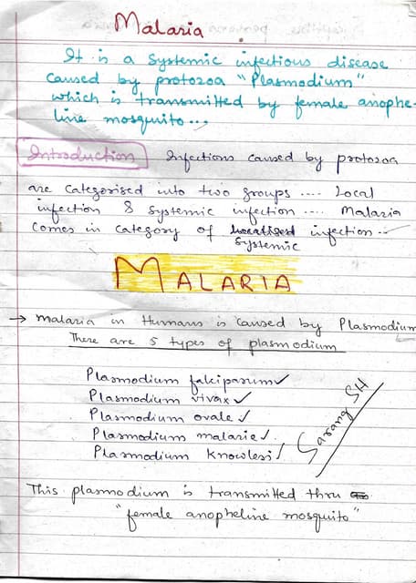 Malaria life cycle | PDF