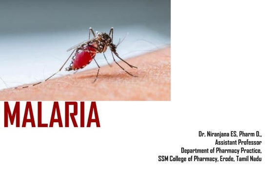 Malaria | PPTX | Infectious Diseases | Diseases and Conditions
