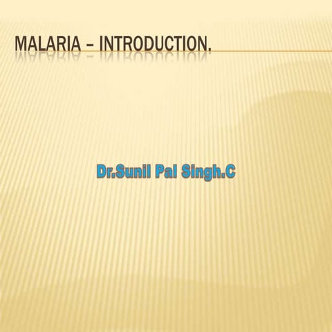 Malaria introduction | PPTX