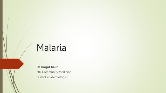 National malaria control programe | PPTX