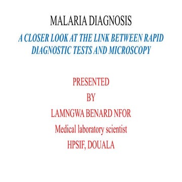 Malaria diagnosis, rd ts vs microscopy | PPTX