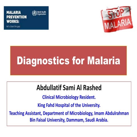 Malaria Diagnostics | PPTX
