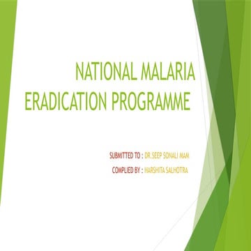 National malaria control programe | PPTX