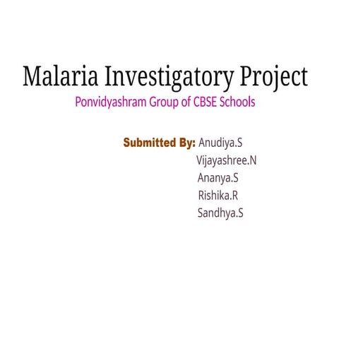 Biology investigatory project class 12 [malaria] | DOCX