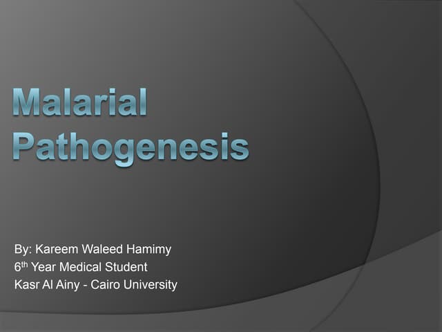 Pathogenesis of malaria | PPTX