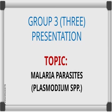 Malaria Parasite: Life Cycle, Transmission, and Control | PPTX