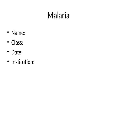 Comprehensive Overview of Malaria: Causes, Symptoms, Treatment, and ...