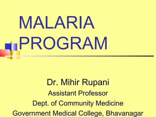 National malaria control programe | PPTX