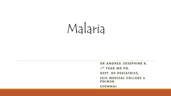 Pathogenesis of malaria | PPT