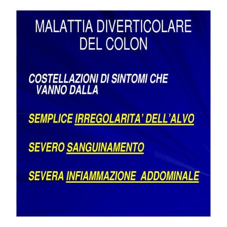 Malattia Diverticolare del Colon | PDF