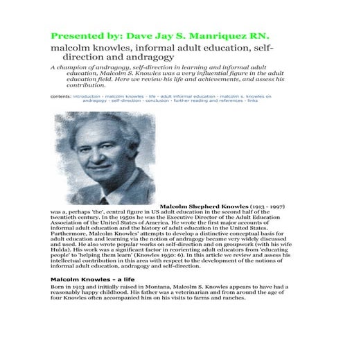 Malcolm Knowles | DOC