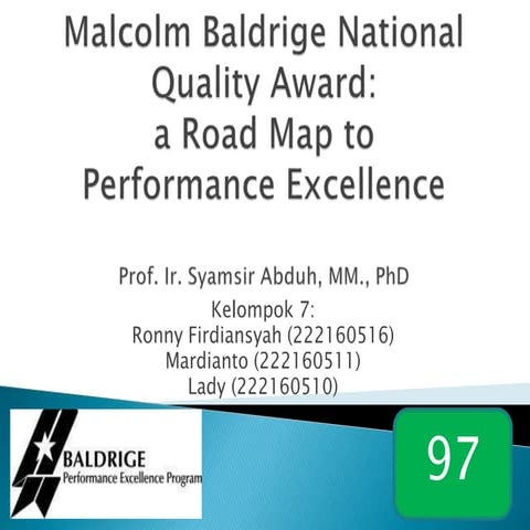 Malcom Baldrige Awards | PPTX