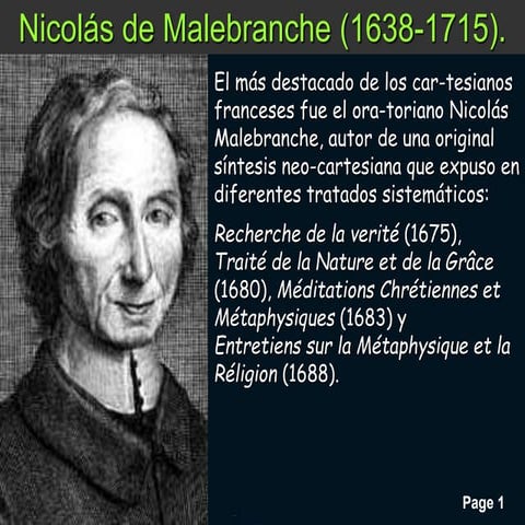 Malebranche Filosofía | PPTX