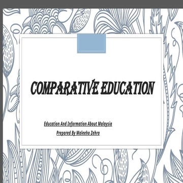 Comparative education by student of metropolitan University | PPTX