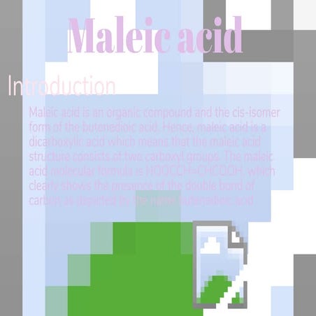 Maleic Acid. Properties synthesis spectral data | PPT