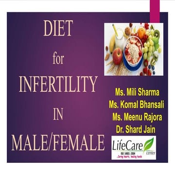 DIET for INFERTILITY IN MALE/FEMALE | PPTX